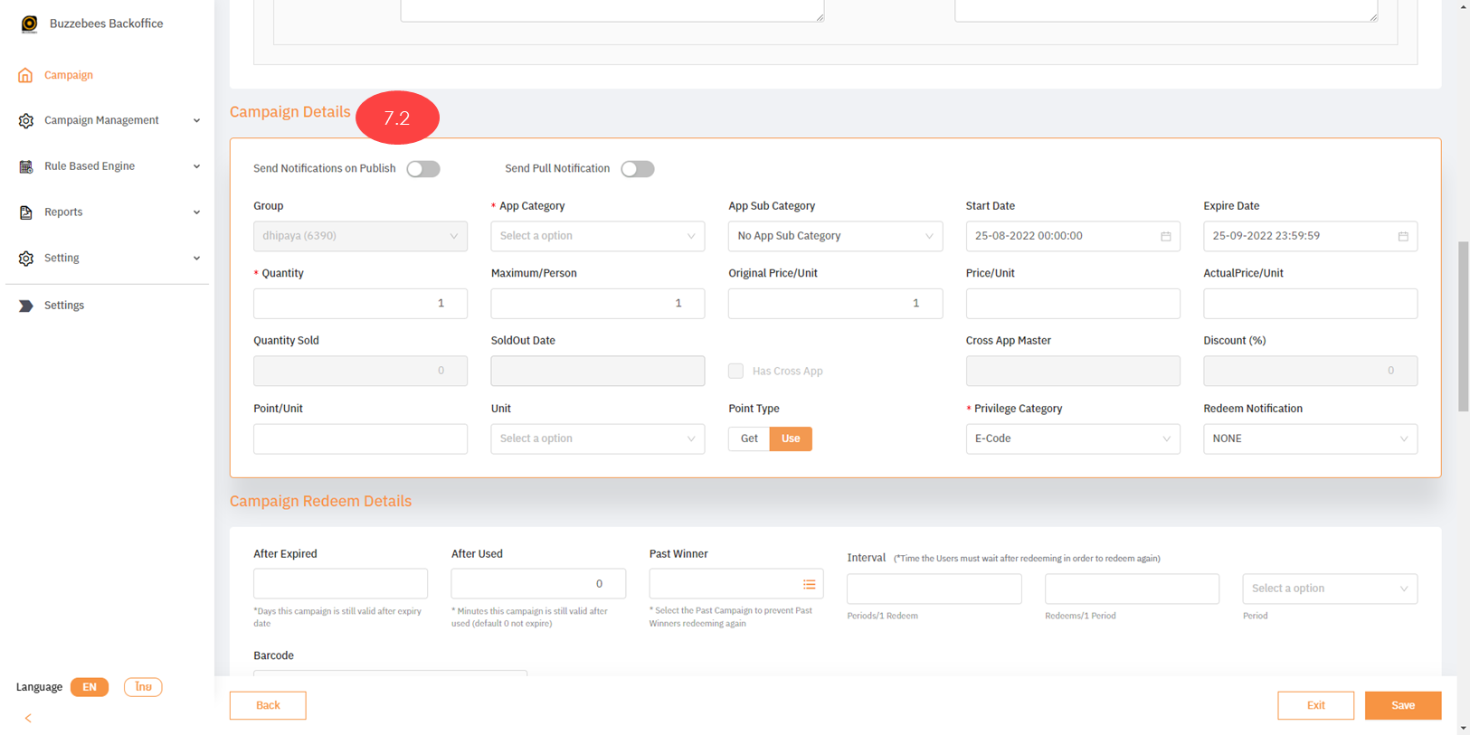 Campaign Management – Buzzebees SDK Document