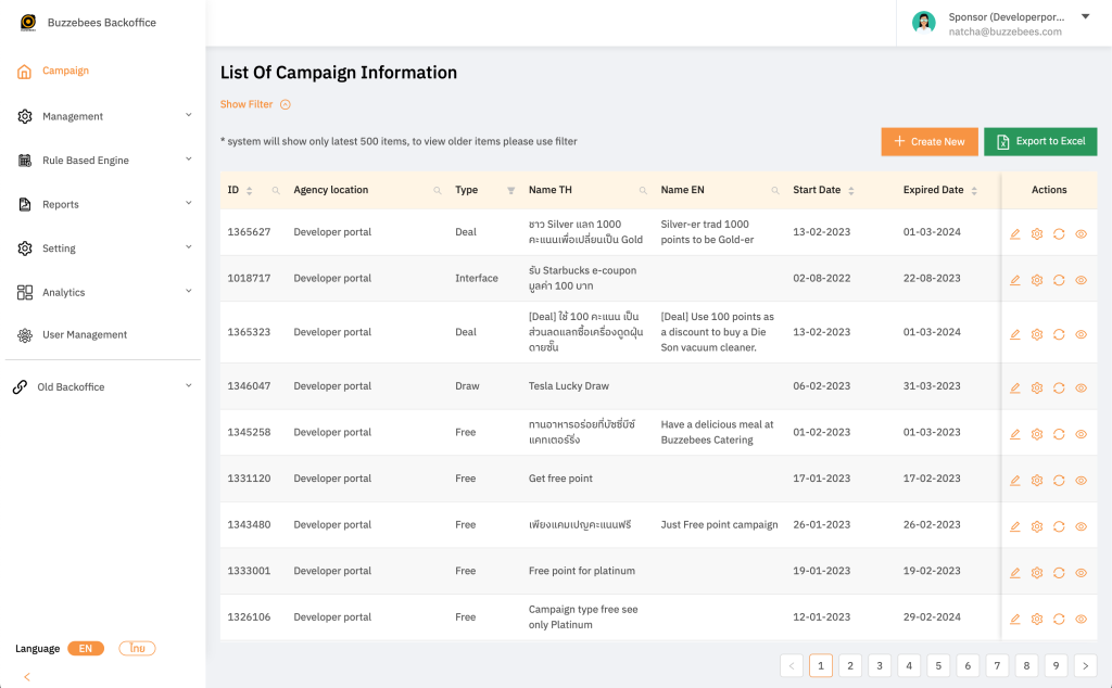 Campaign Management – Buzzebees SDK Document