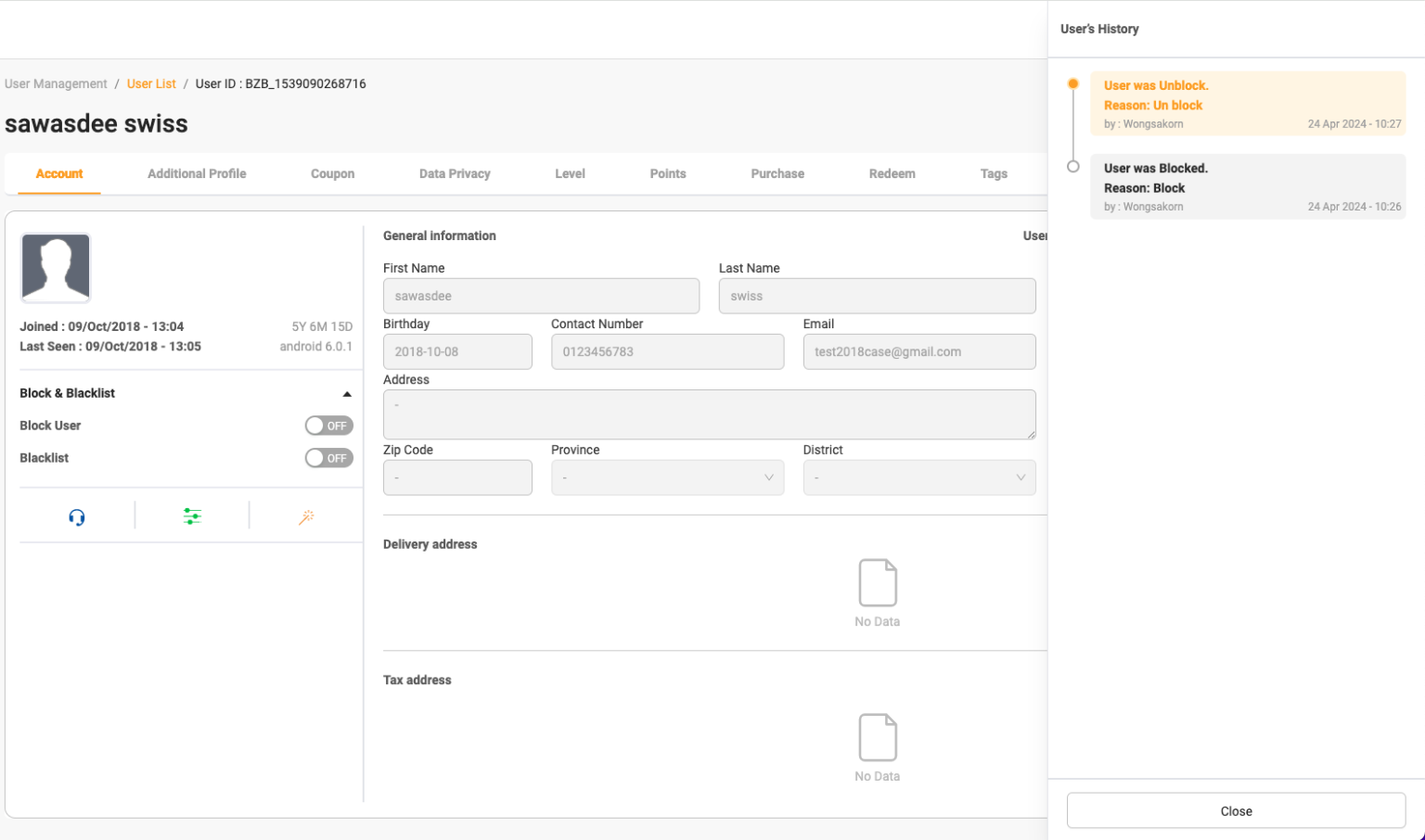User Management – Buzzebees SDK Document