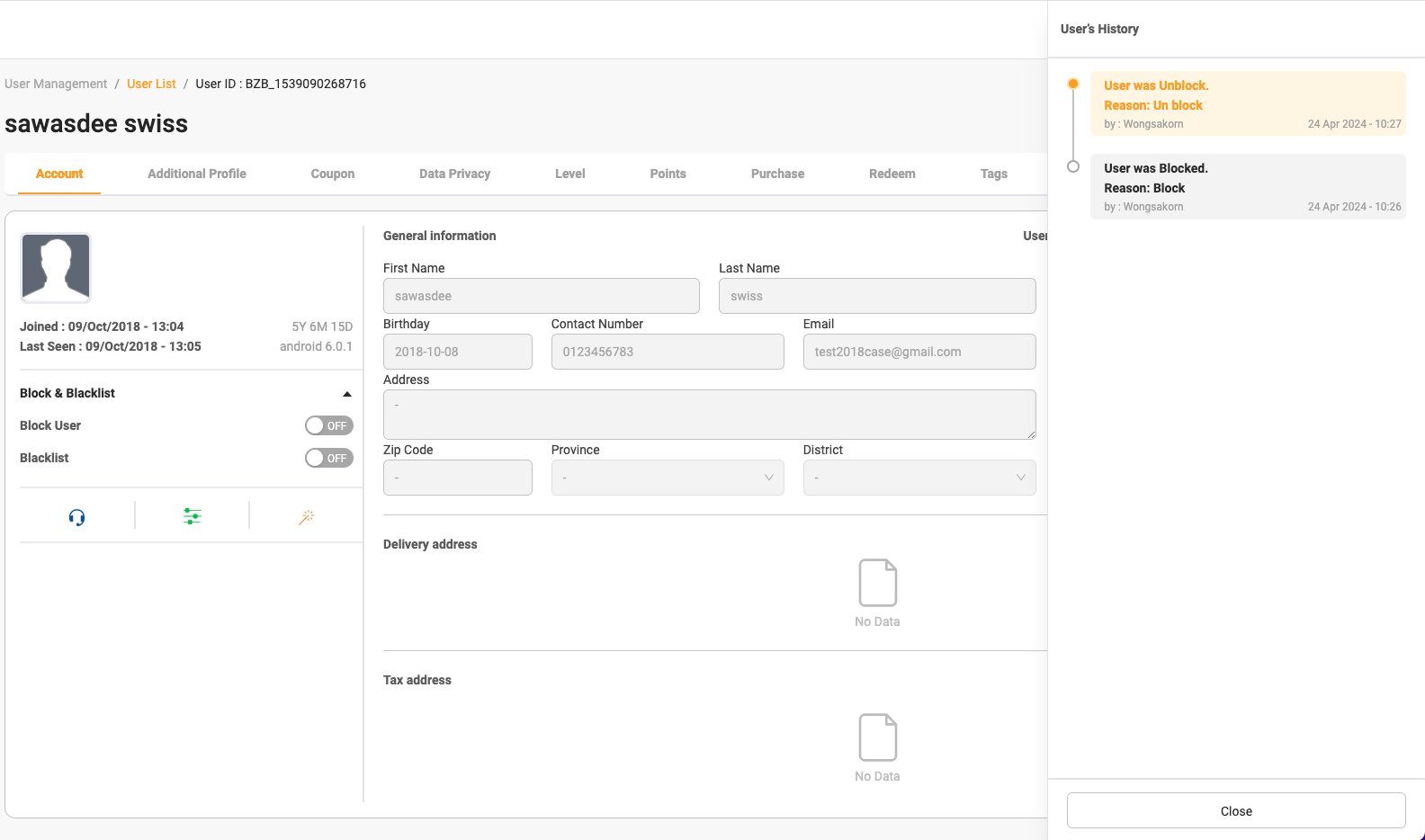 User Management – Buzzebees SDK Document